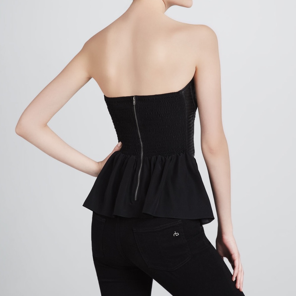 Sweetheart Leather & Silk Bustier + Peplum Parker - Gem